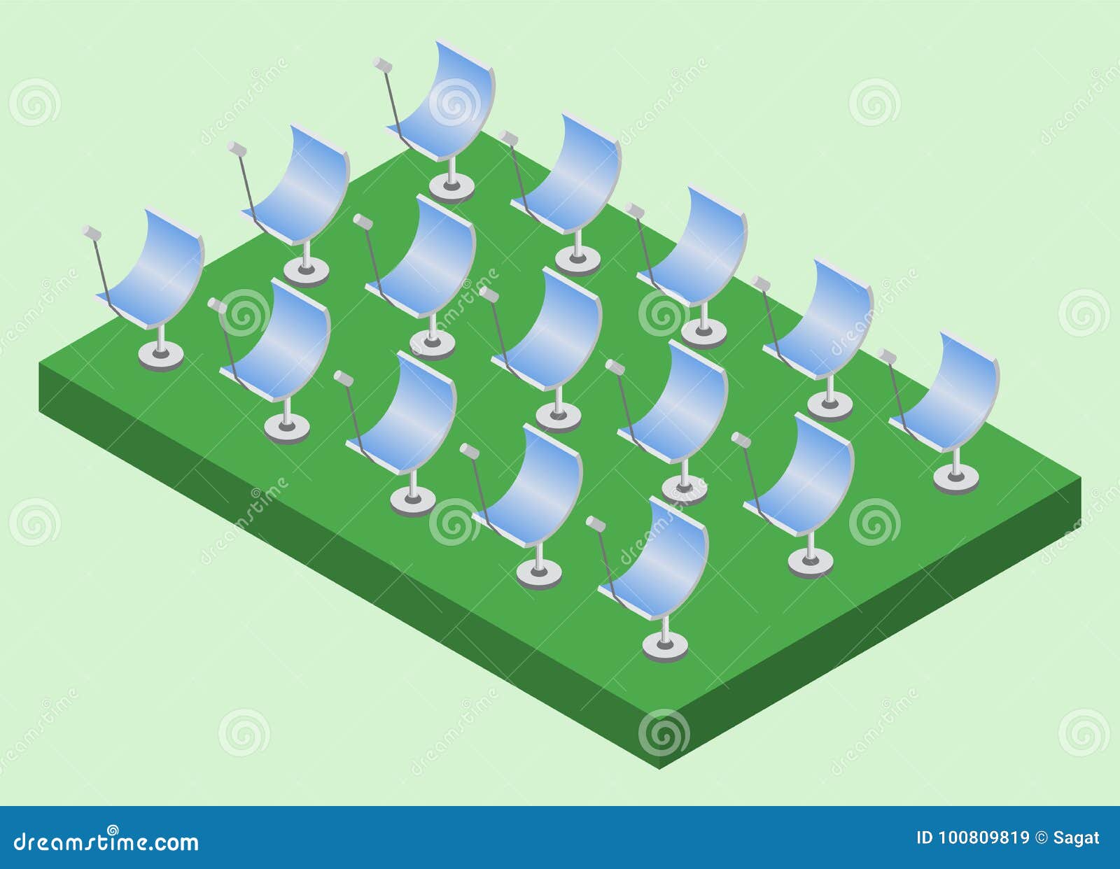 Solar Panels Plant. Solar Energy Station Isometric Stock Vector ...