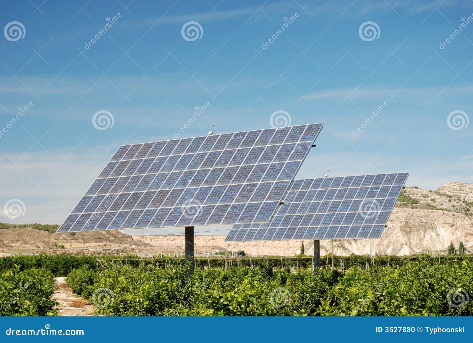 Solar Panels at a Plantation Stock Photo - Image of power, plant: 3527880
