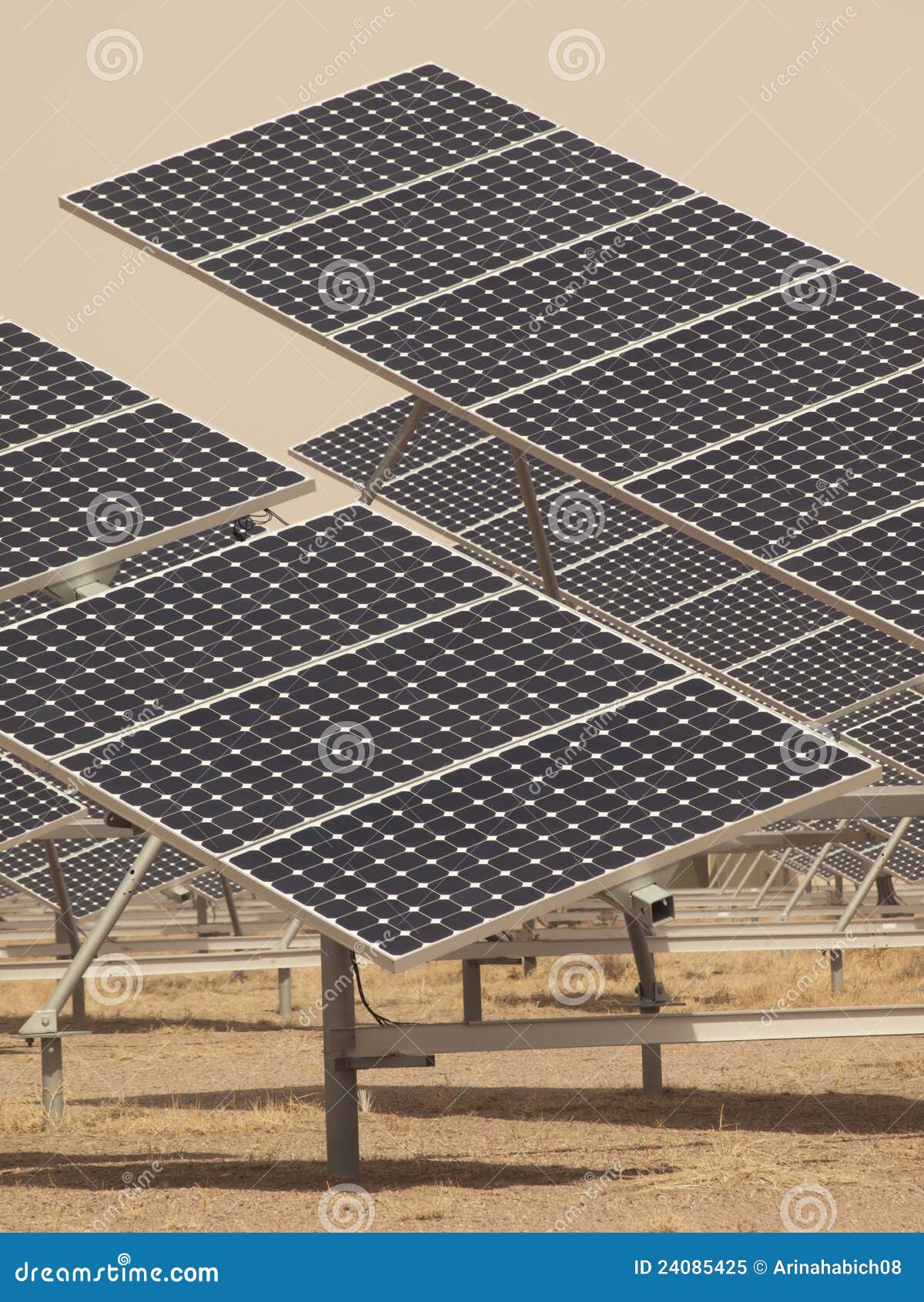 Solar Panels in a Power Plant Stock Image - Image of generator, solar ...