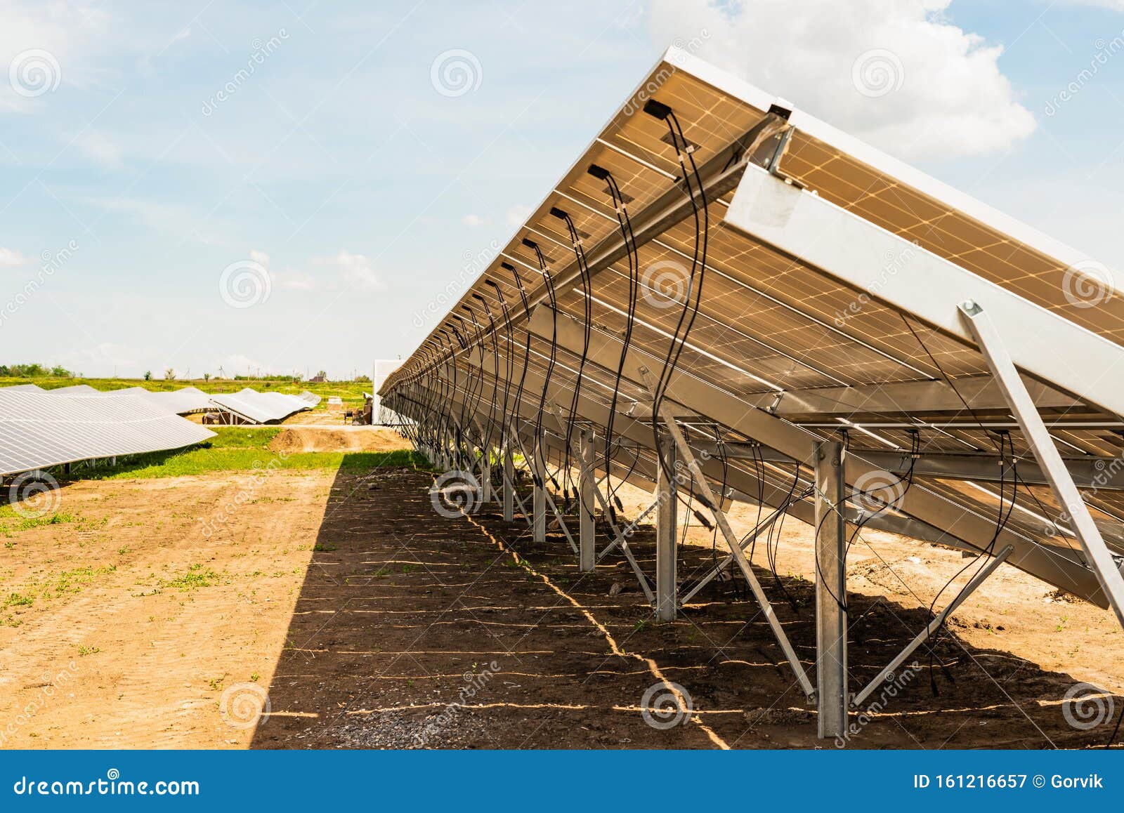 Solar panels rear view stock image. Image of plant, constant - 161216657