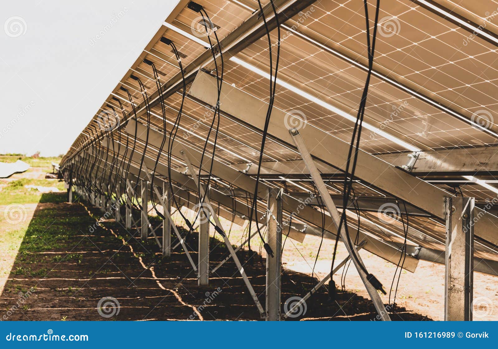 Solar panels rear view stock image. Image of connection - 161216989