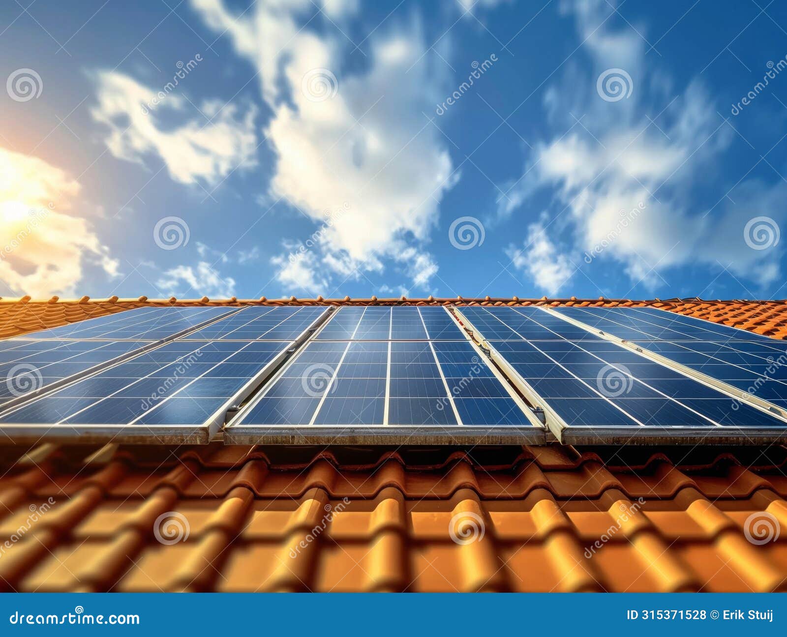Solar Panels Reflect Sparkling Light from the Sun ,Clean Energy and ...