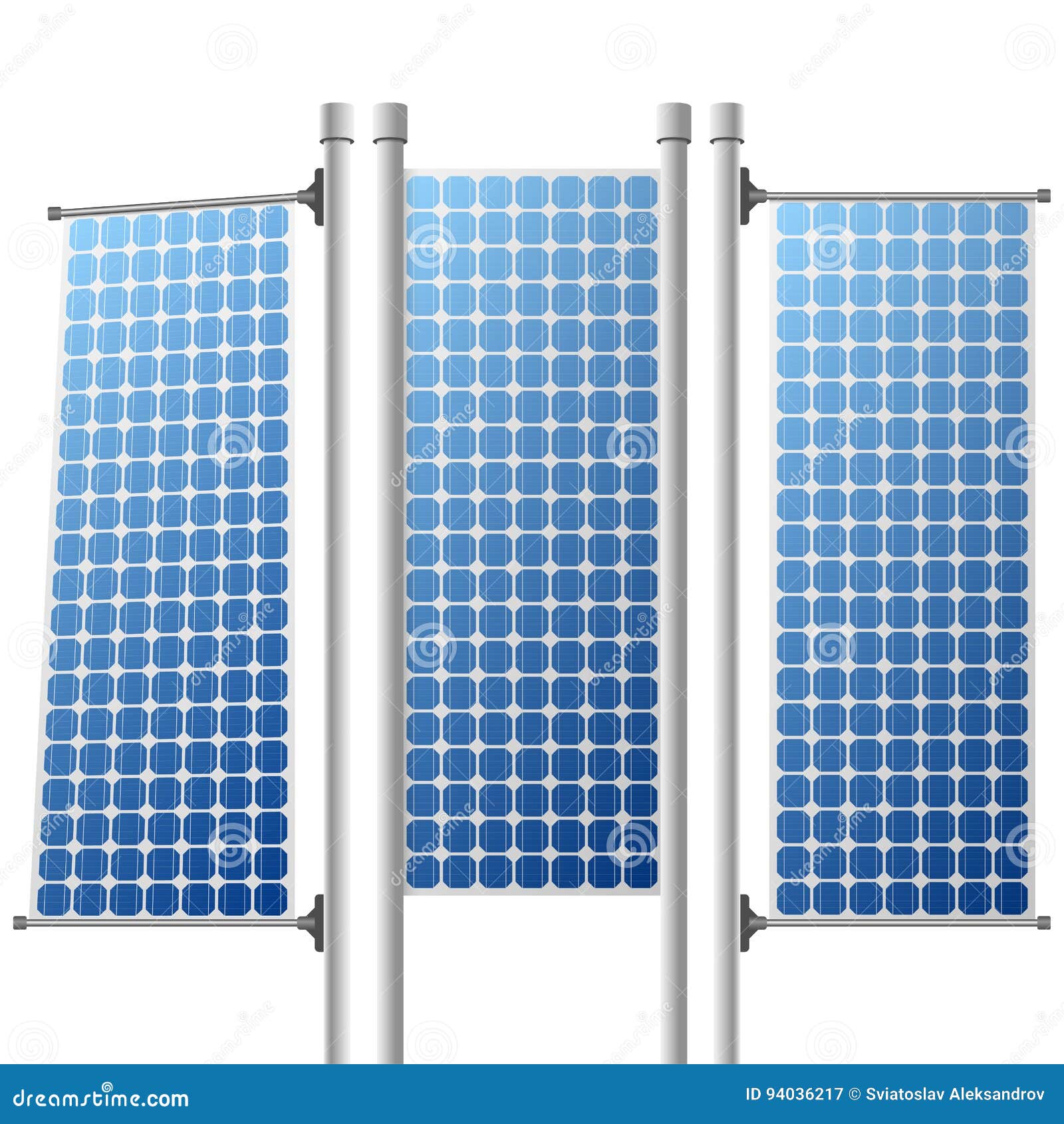 Solar Panels Renewable Power Sources Set Stock Vector - Illustration of ...