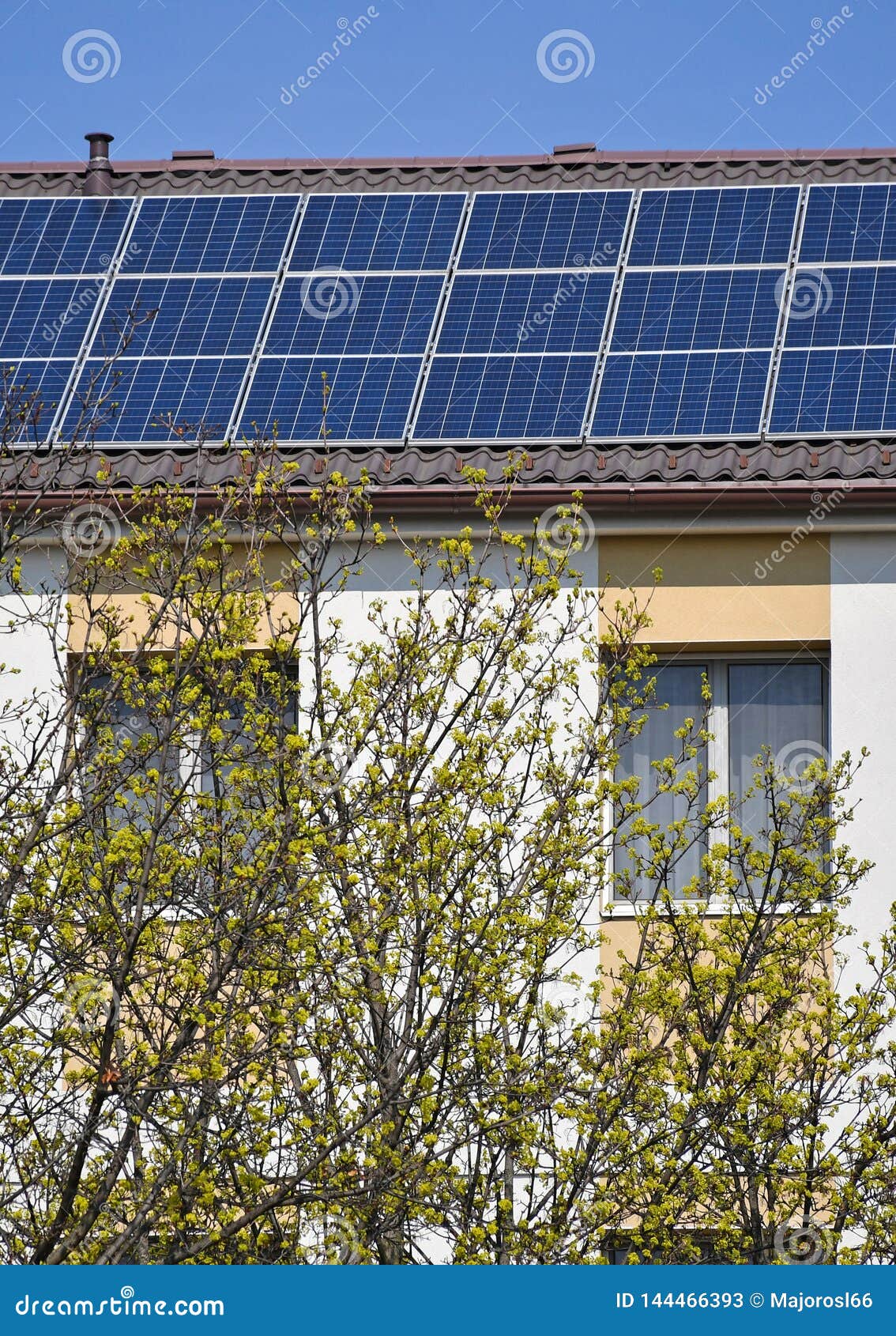 Solar Panels on the Roof of a Building Stock Image - Image of power ...