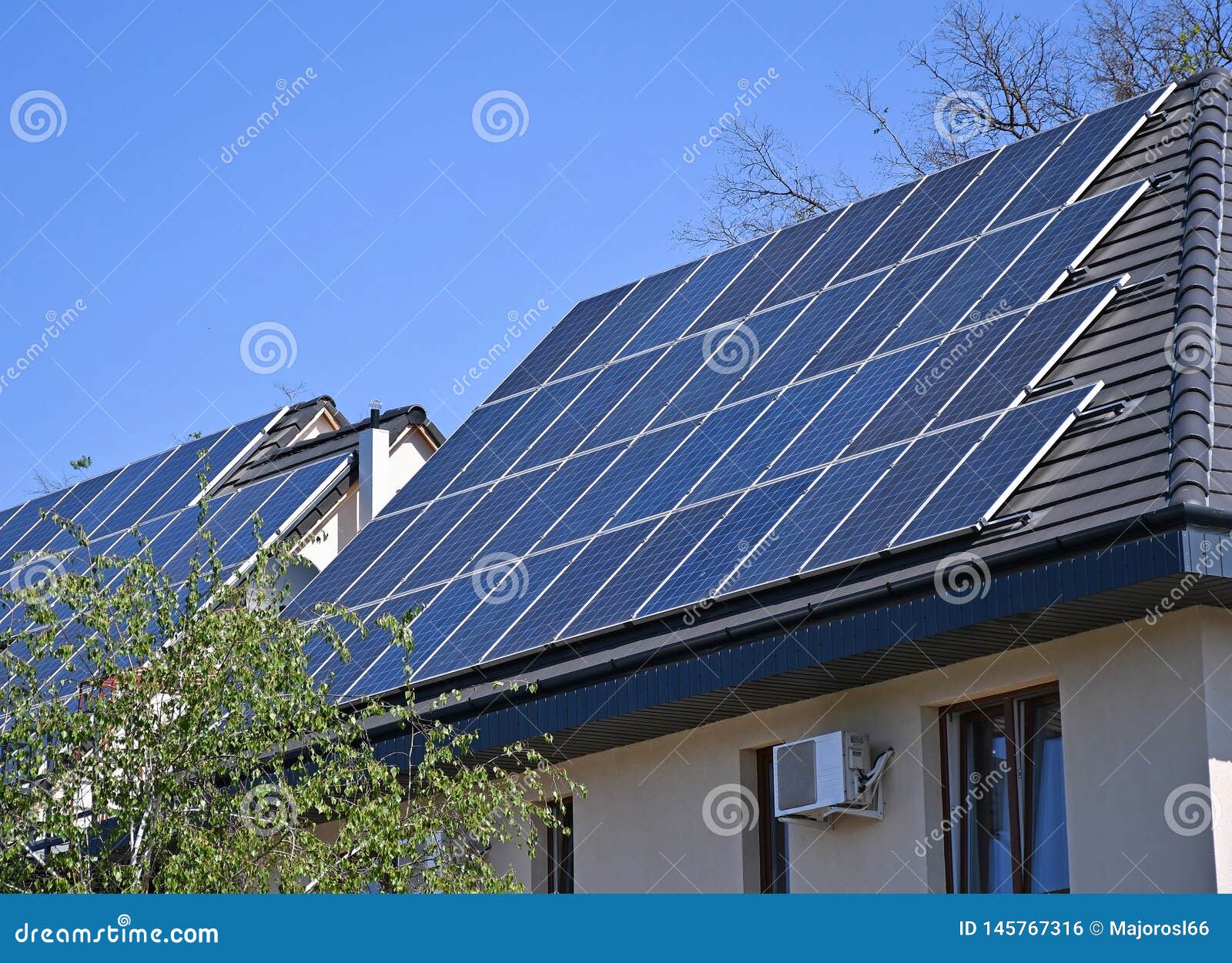 Solar Panels on the Roof of a Building Stock Photo - Image of outdoors ...