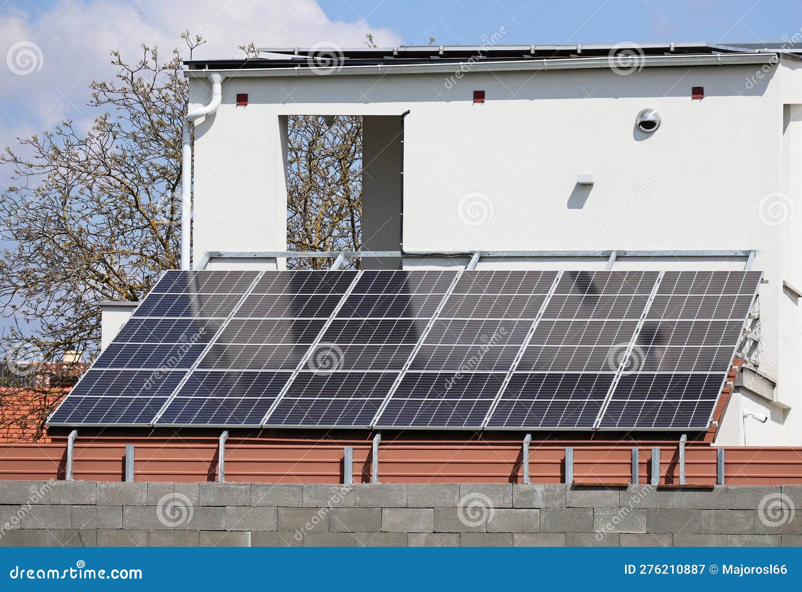 Solar Panels on the Roof of a Building Stock Image - Image of ...