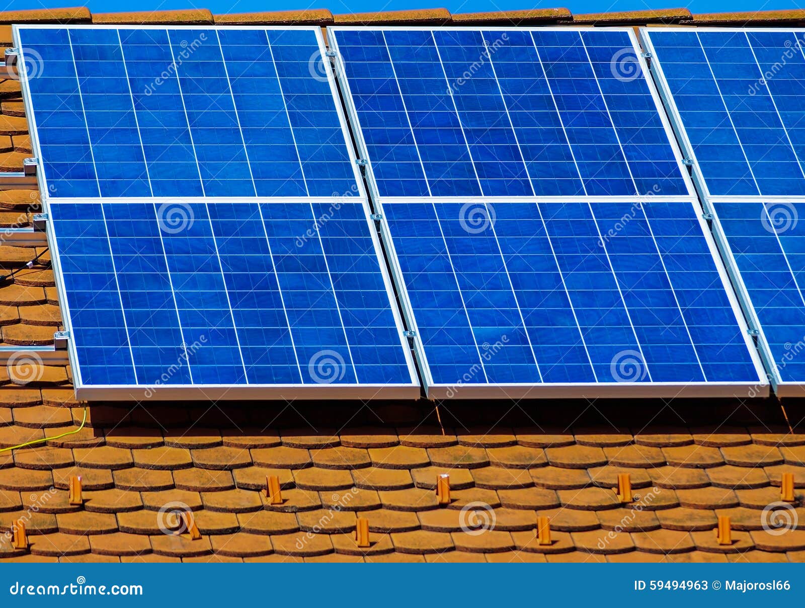 Solar panels on the roof stock image. Image of shingle - 59494963