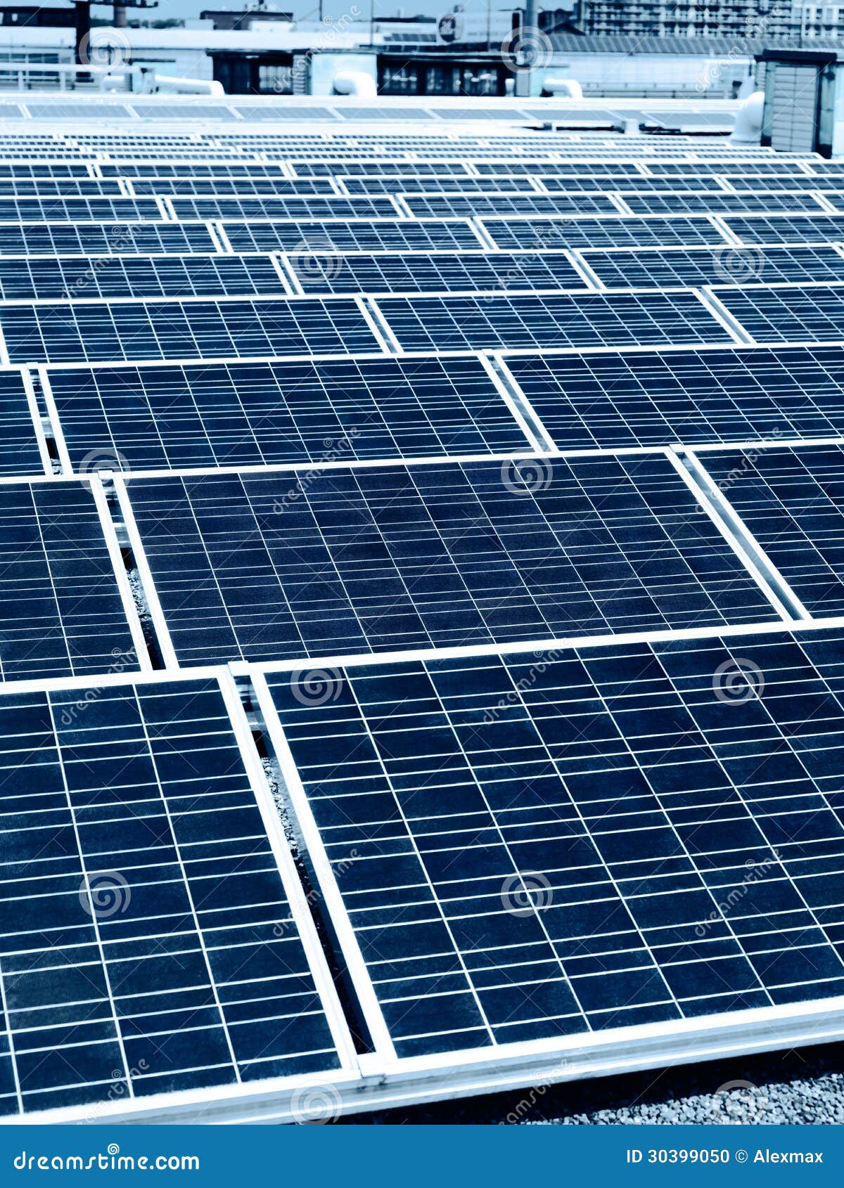 Solar Panels on Roof of Building Stock Photo - Image of green, large ...