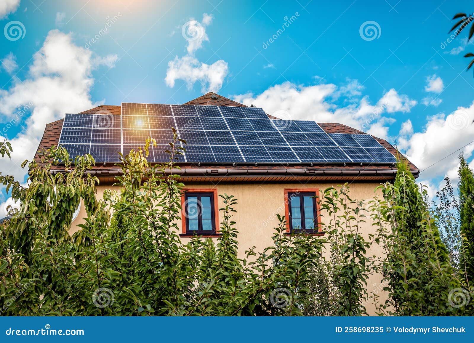 Solar Panels on a Roof of a Building Stock Image - Image of power, roof ...