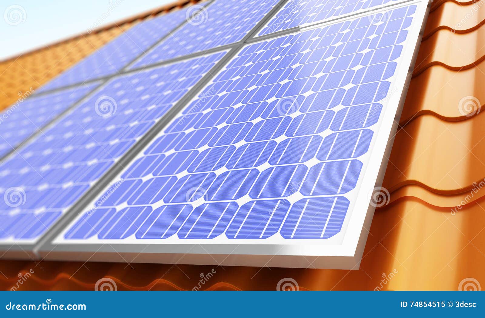 Solar panels on the roof. stock illustration. Illustration of global ...