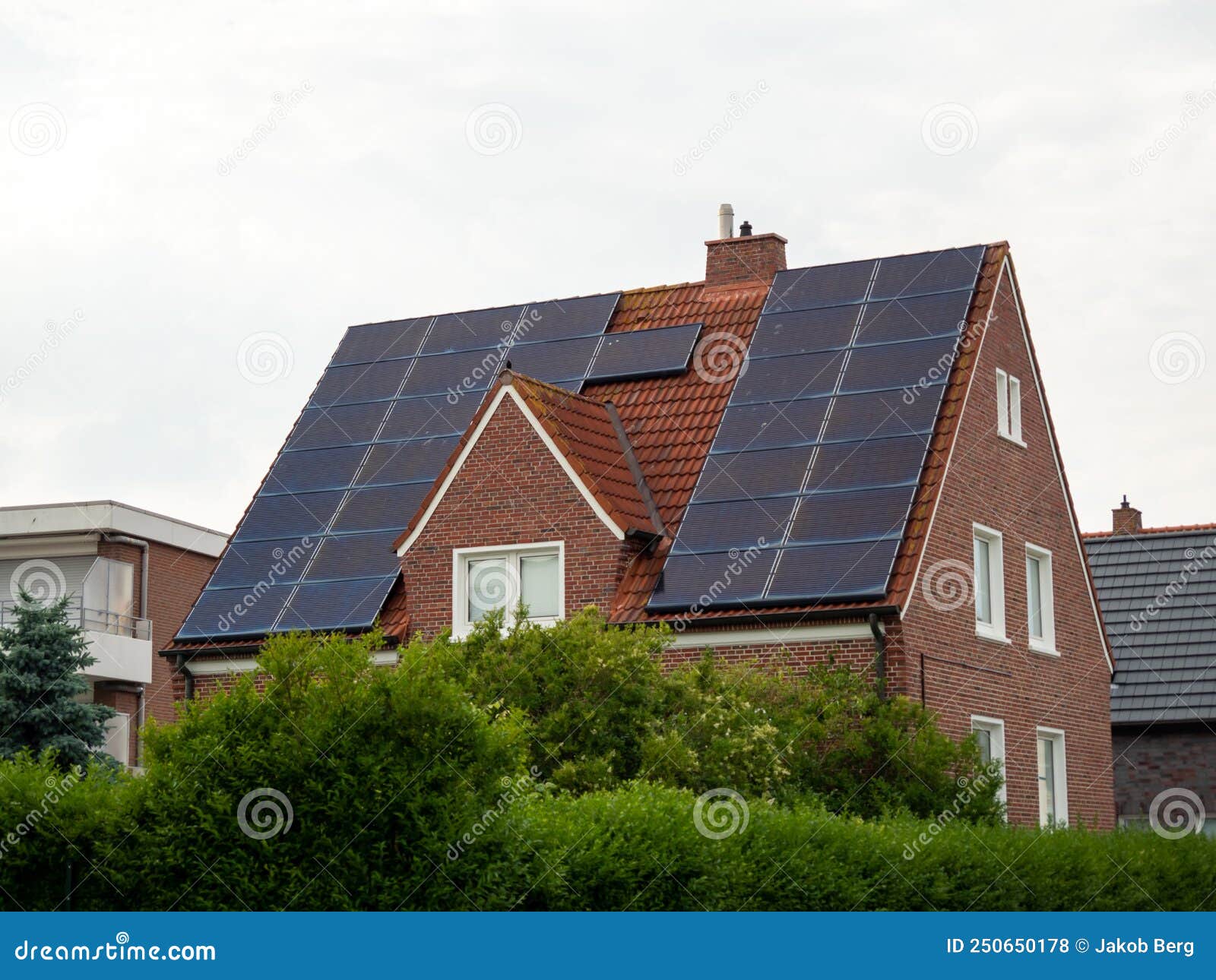 Solar Panels on the Roof of the House. Stock Photo - Image of blue ...
