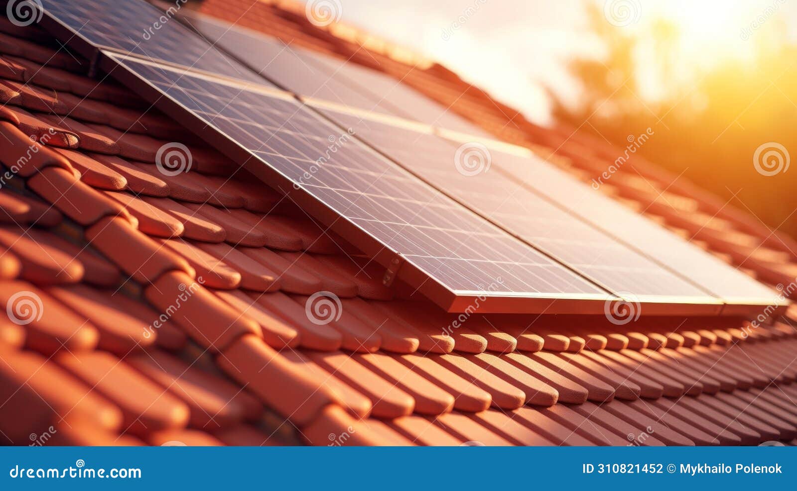 Solar Panels on the Roof. Neural Network AI Generated Stock Photo ...