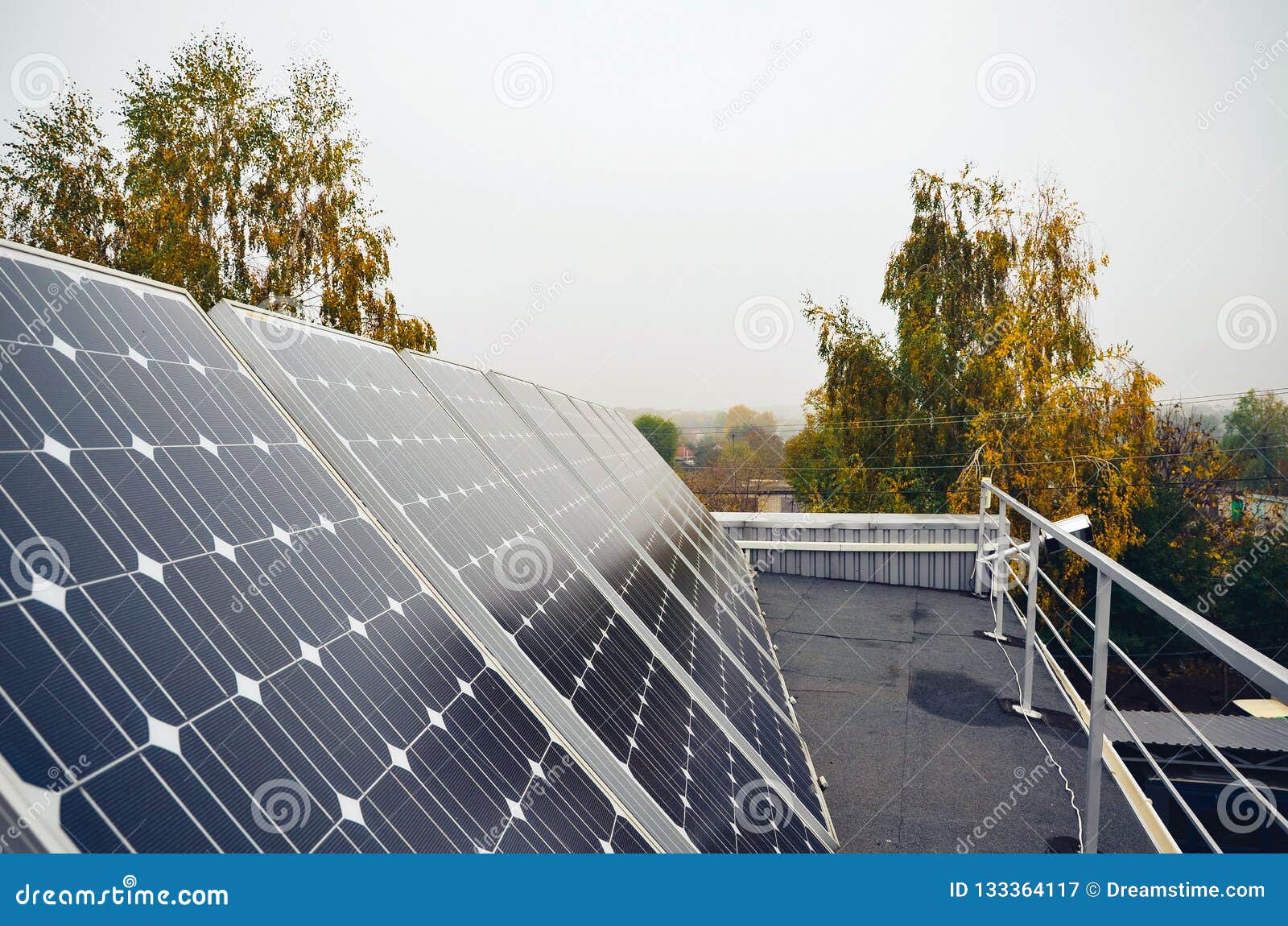 Solar panels on roof stock image. Image of solar, mammal - 133364117