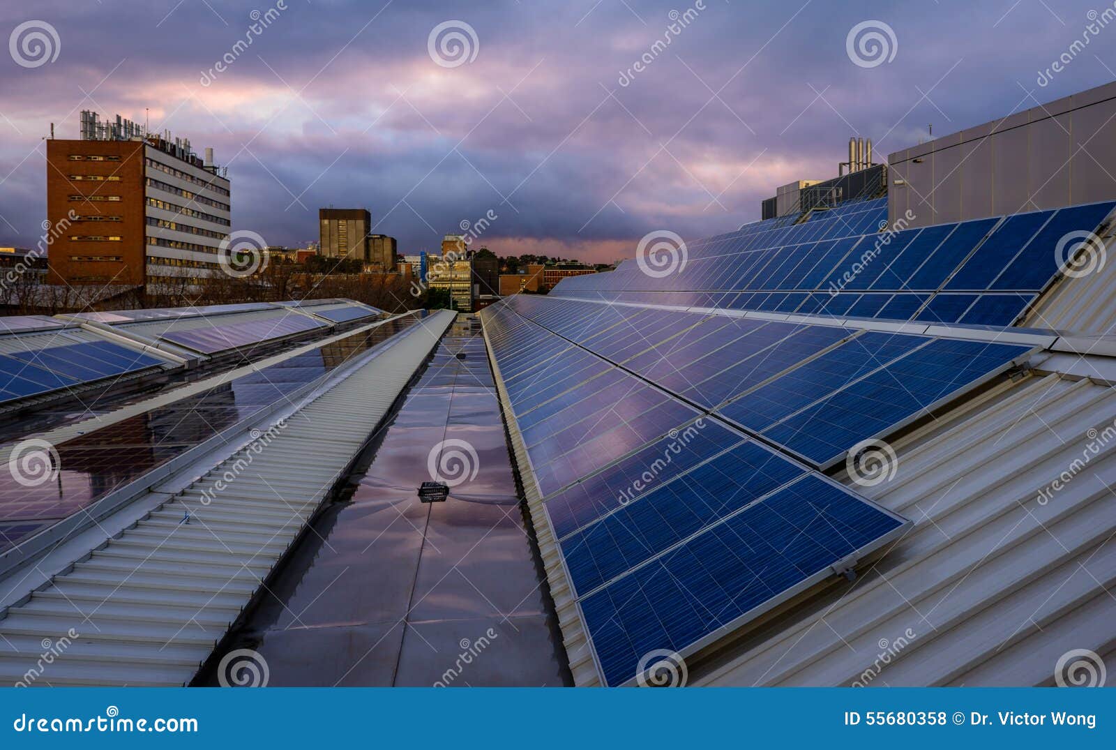 Solar panels on rooftop stock photo. Image of survive - 55680358