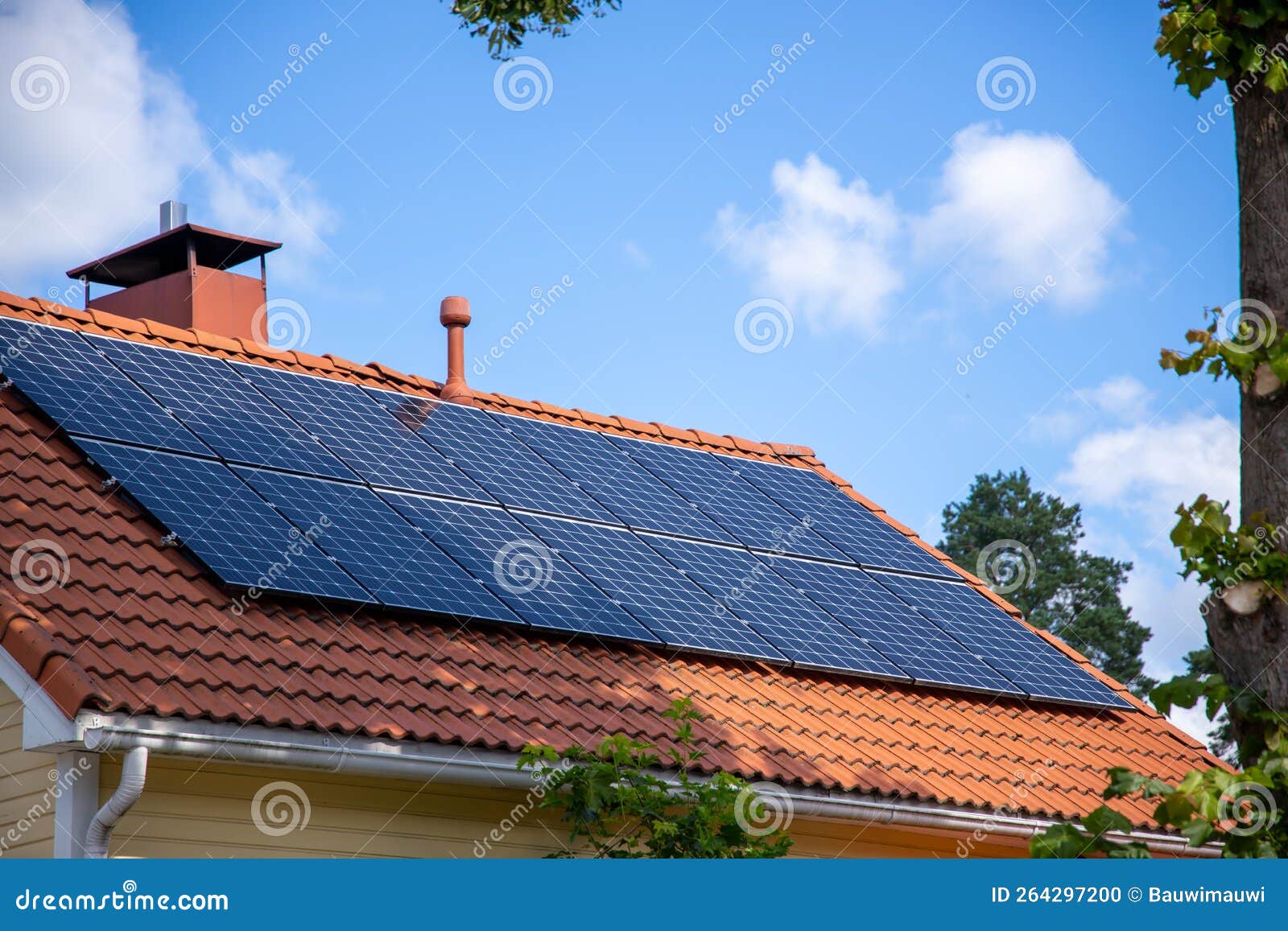 Solar Panels on a Rooftop of House Stock Photo - Image of renewable ...