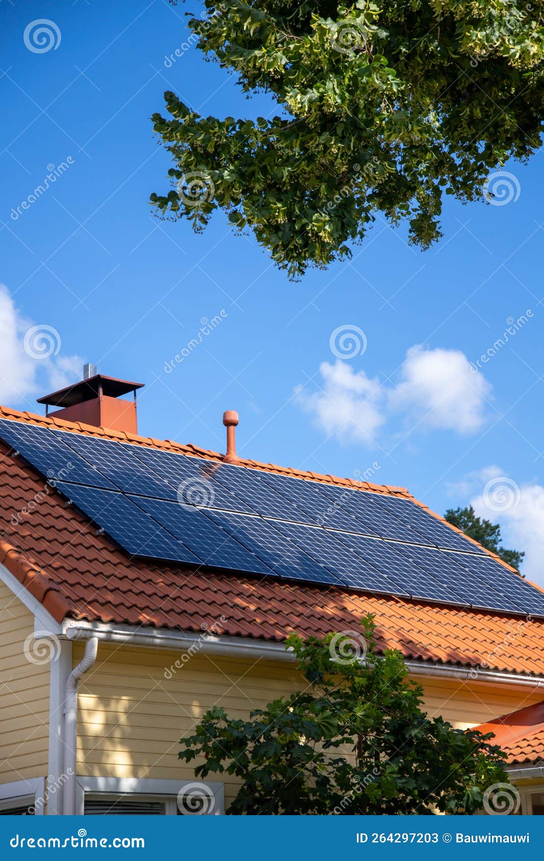 Solar Panels on a Rooftop of House Stock Image - Image of power ...