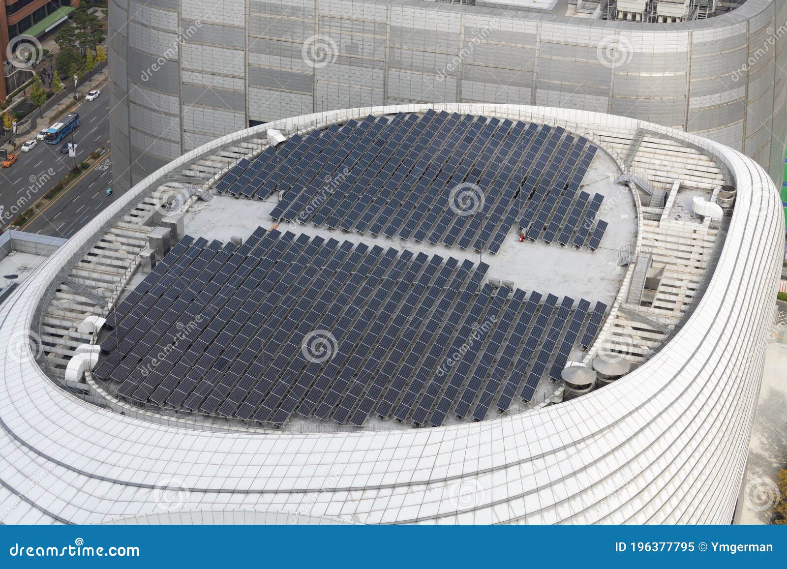 Solar Panels on Rooftop of Skyscraper Stock Image - Image of solar ...