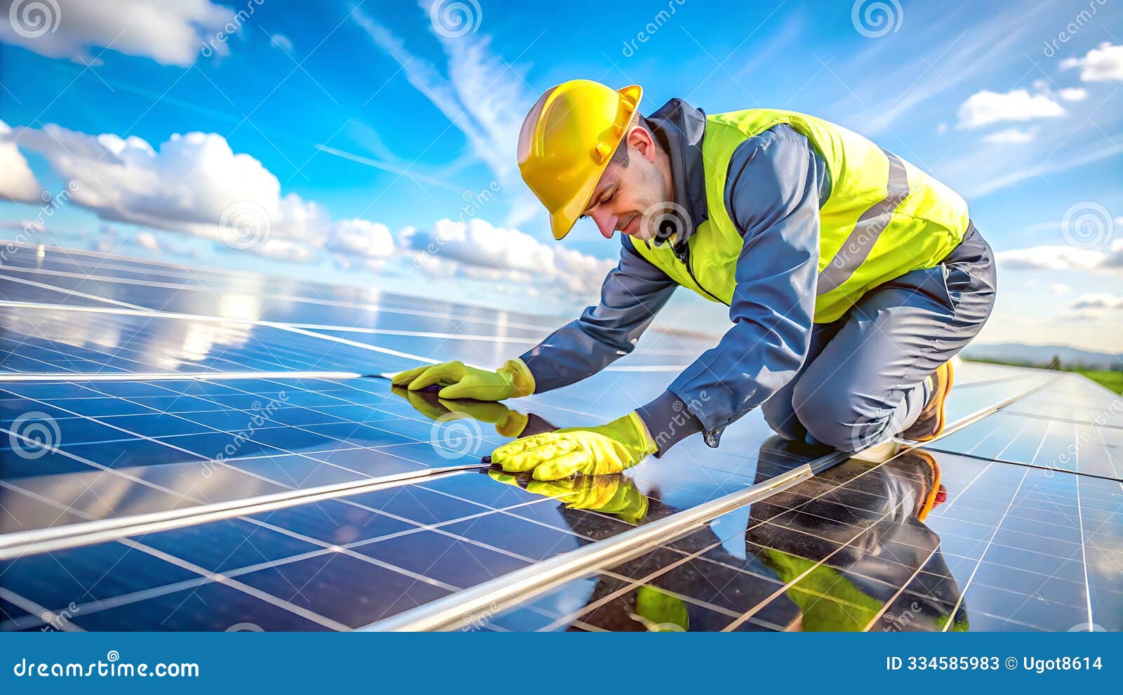 Solar Panels on a Rooftop,the Solar Panels are Large, Rectangular, and ...