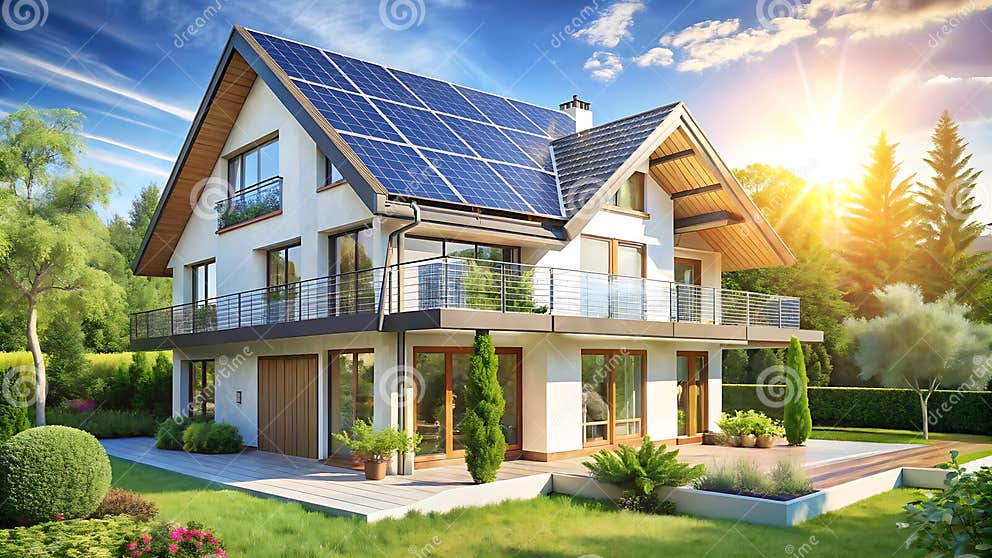 Solar Panels on a Rooftop,the Solar Panels are Large, Rectangular, and ...