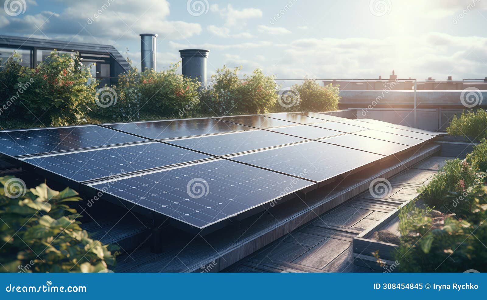 Solar Panels Rooftop System Stock Image - Image of environment, ecology ...