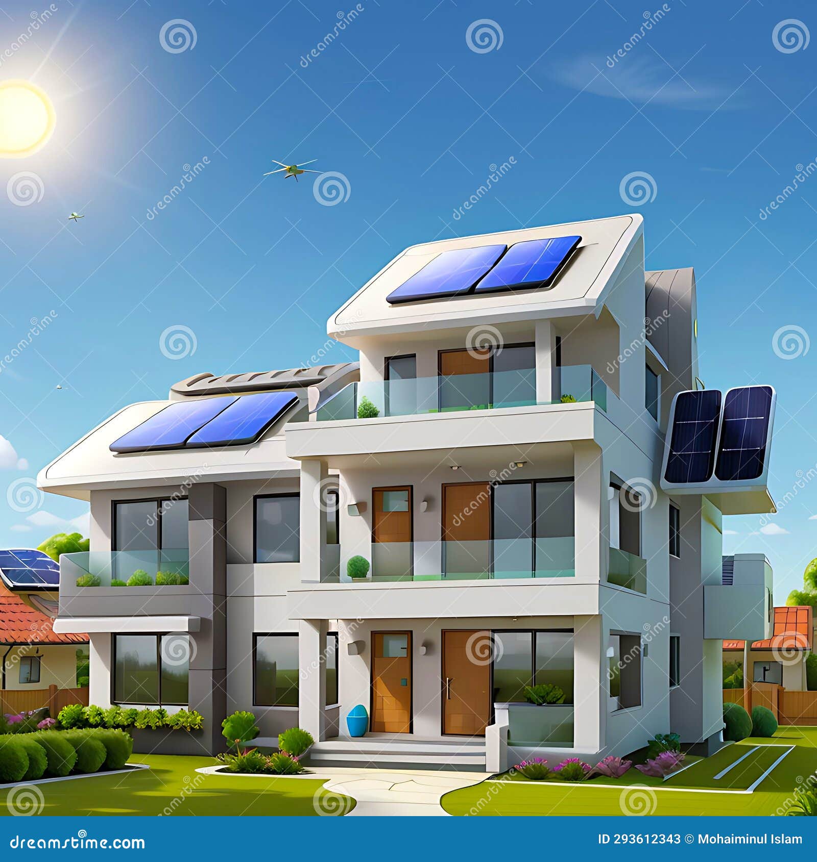 Solar Panels Rooftop System for Renewable Energy Concepts with ...