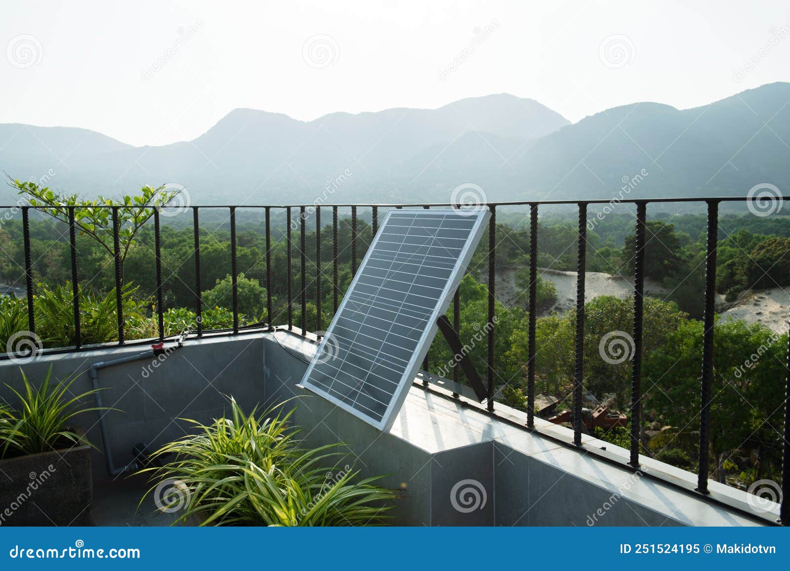 Solar Panels on a Rooftop Terrace Stock Image - Image of electric ...