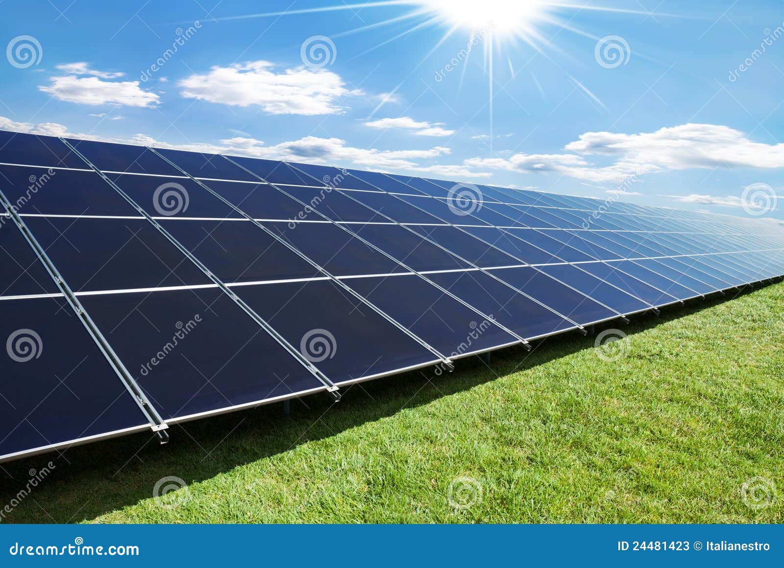 Solar panels row stock image. Image of electricity, power - 24481423