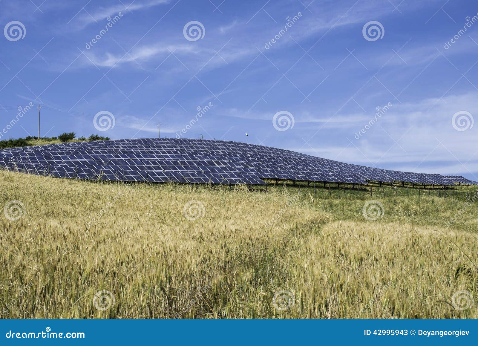 Solar panels in rural stock image. Image of energy, field - 42995943