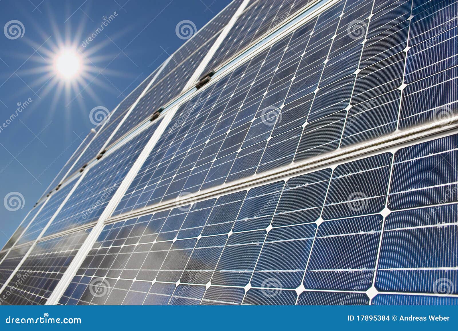Solar Panels with Shafts of Sunlight Stock Photo - Image of beam, green ...