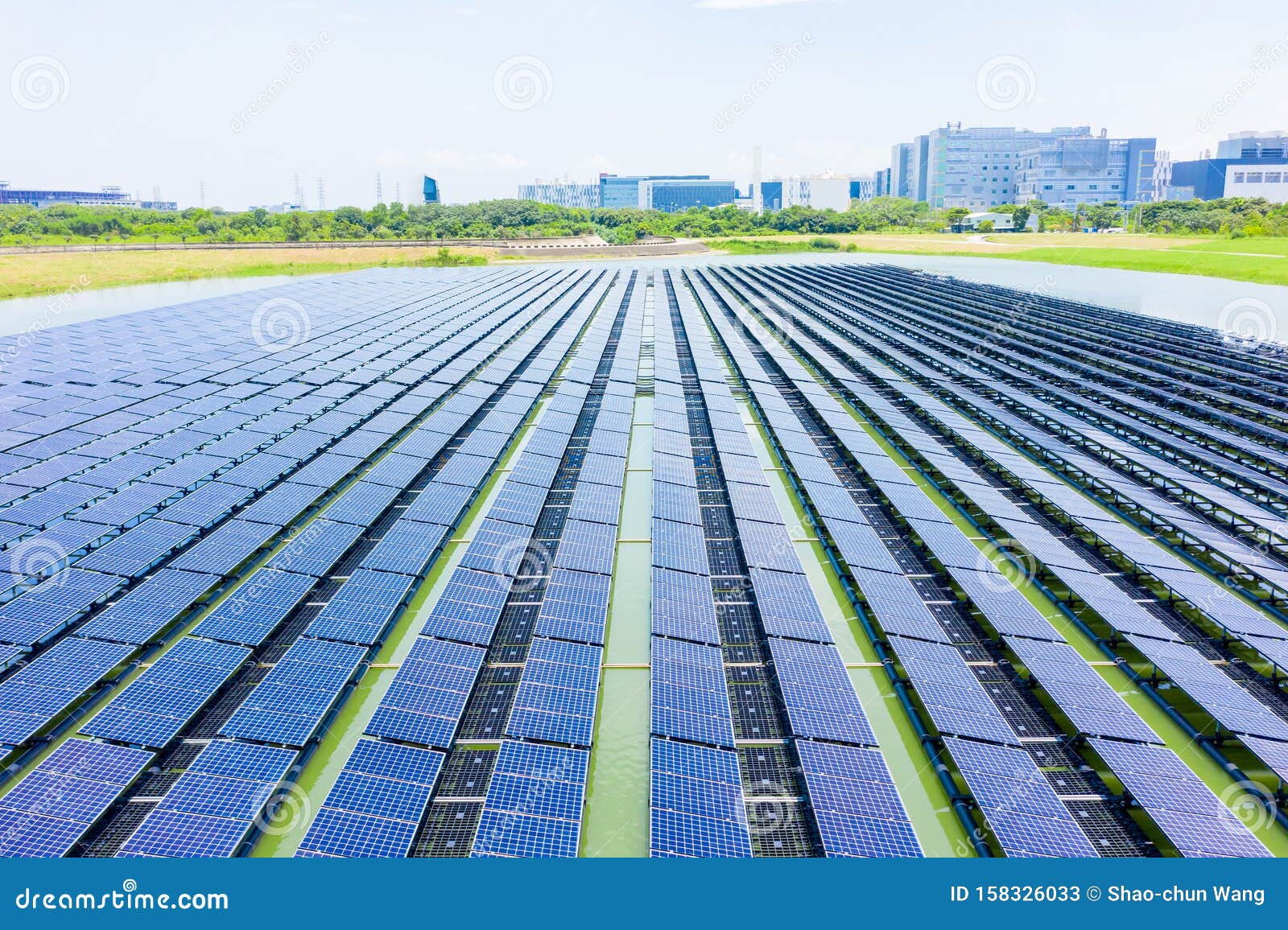 Solar panels shot by drone stock image. Image of future - 158326033