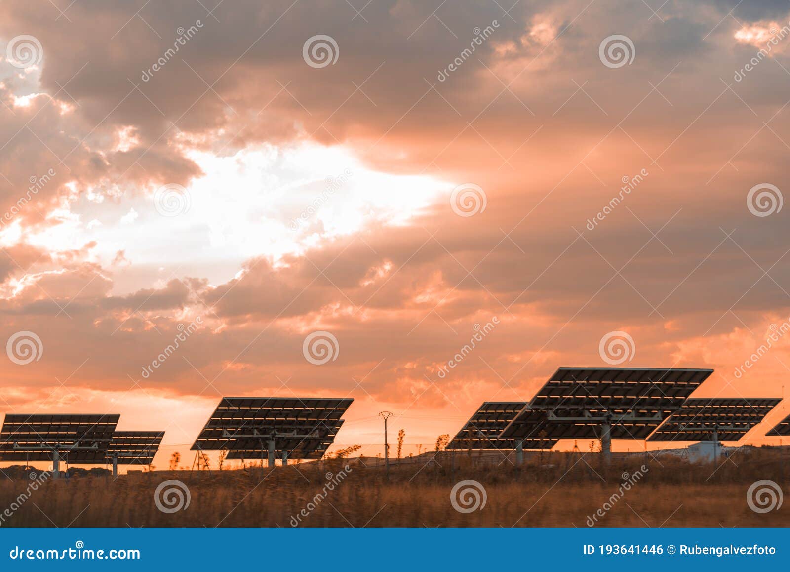 Solar Panels Shot in Sunset Stock Photo - Image of panels, outdoor ...