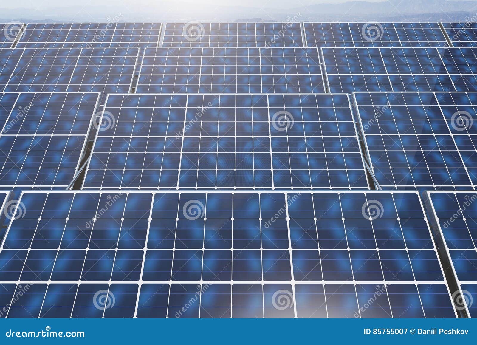 Solar Panels on Sky Background Stock Illustration - Illustration of ...