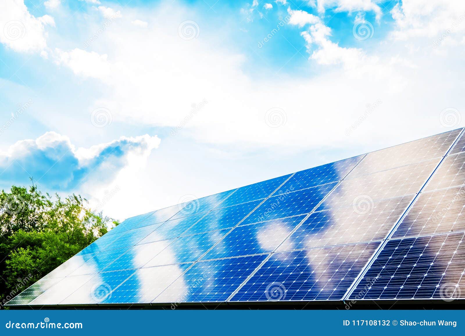 Solar panels with sky stock photo. Image of installation - 117108132