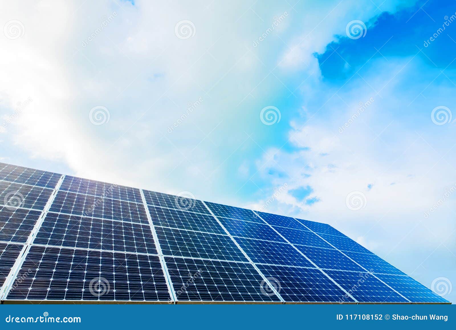 Solar panels with sky stock photo. Image of future, environmental ...