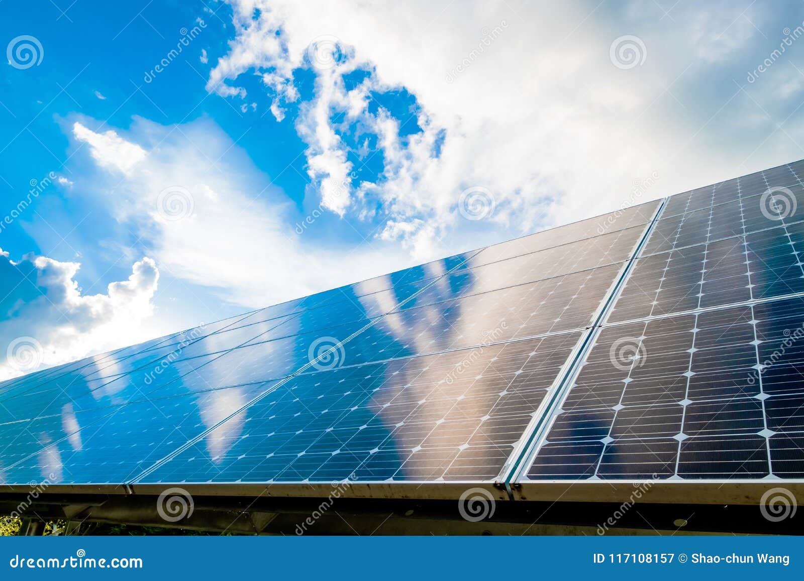 Solar panels with sky stock image. Image of plant, green - 117108157