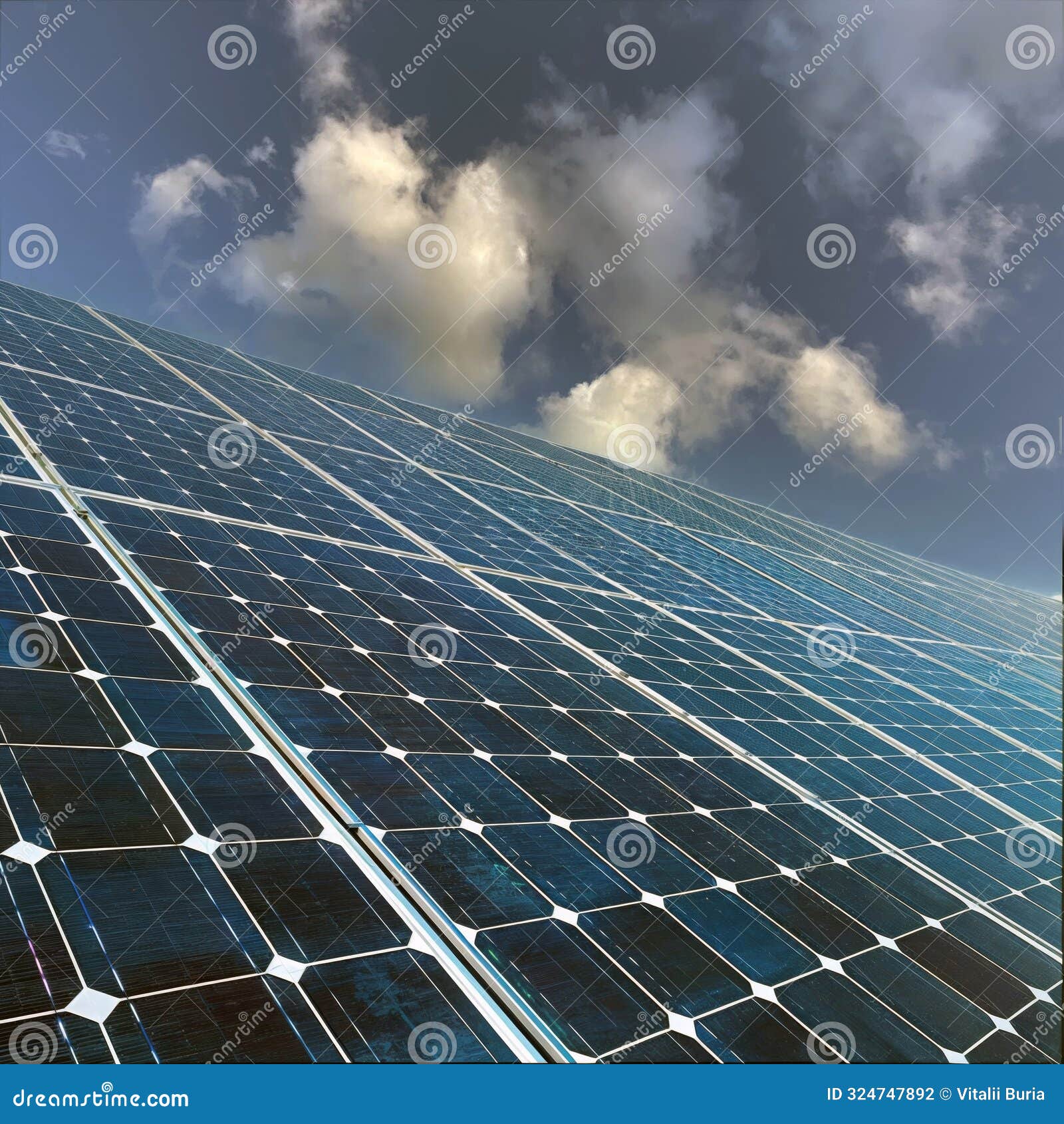 Large-Scale Solar Panels, Generative Ai Stock Illustration ...