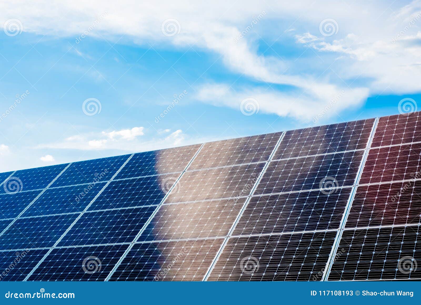 Solar panels with sky stock image. Image of future, electronic - 117108193