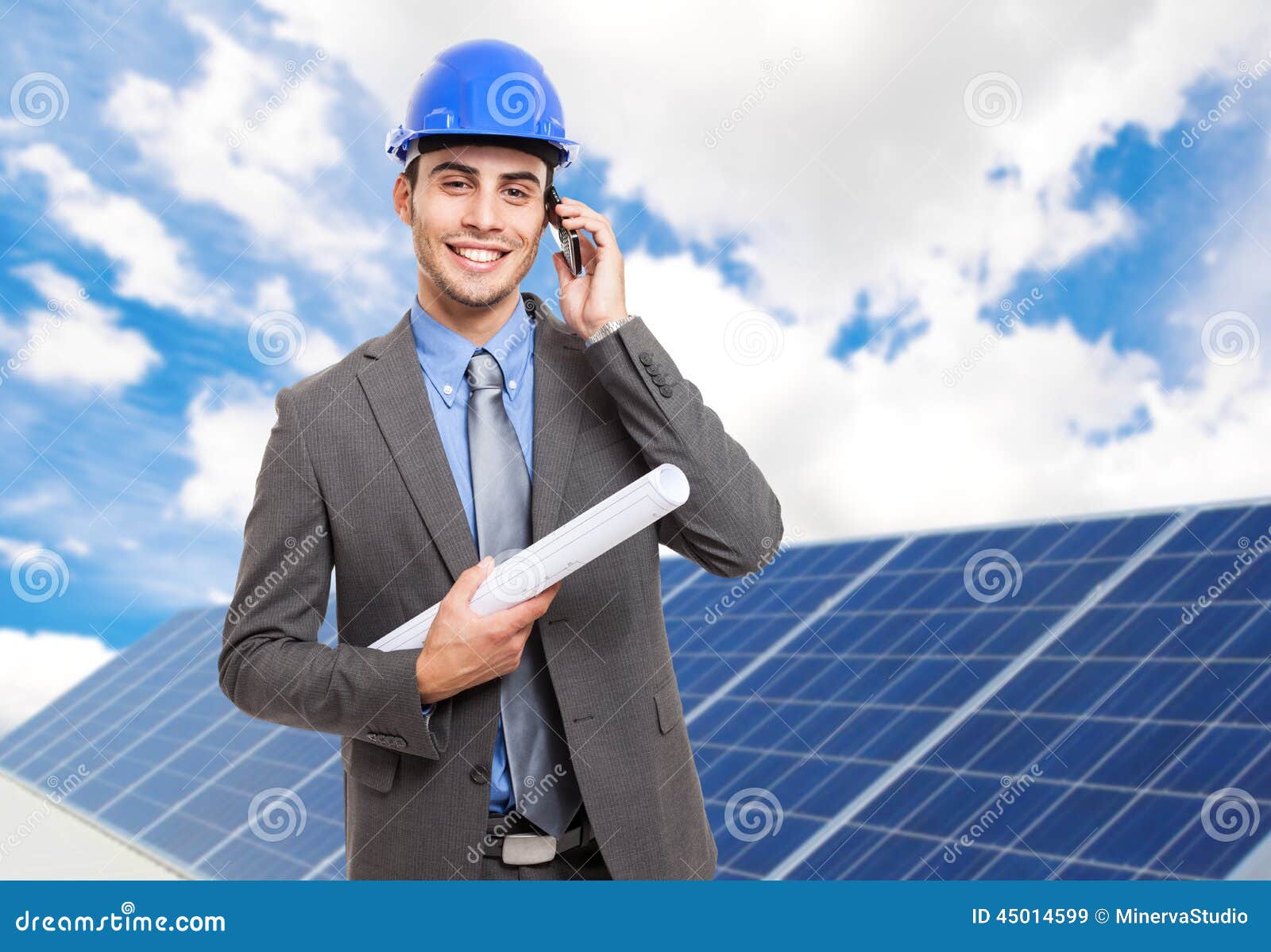 Solar panels stock image. Image of male, alternative - 45014599