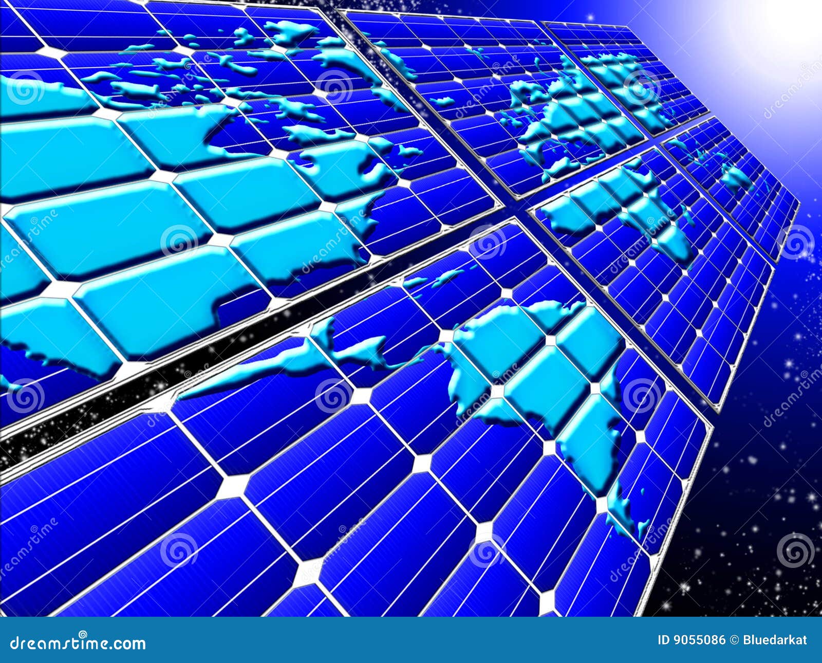Solar Panels on space stock illustration. Illustration of panel - 9055086