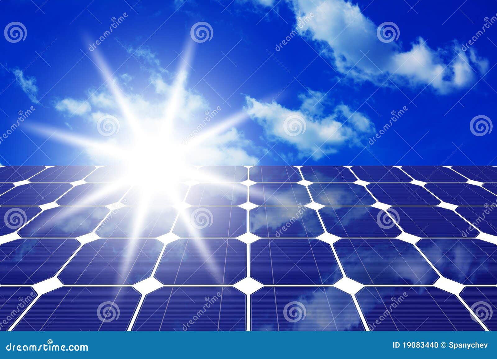 Solar panels with sun stock photo. Image of conservation - 19083440