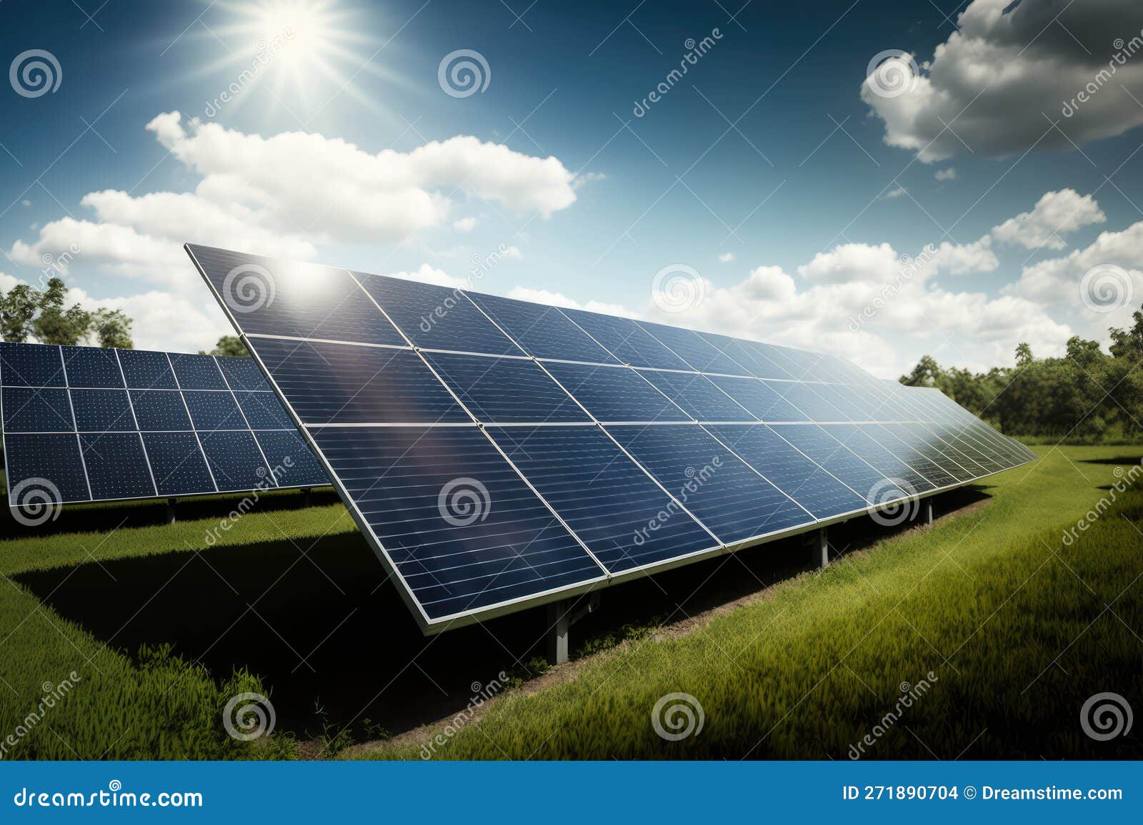 Solar Panels with Sun stock illustration. Illustration of energy ...