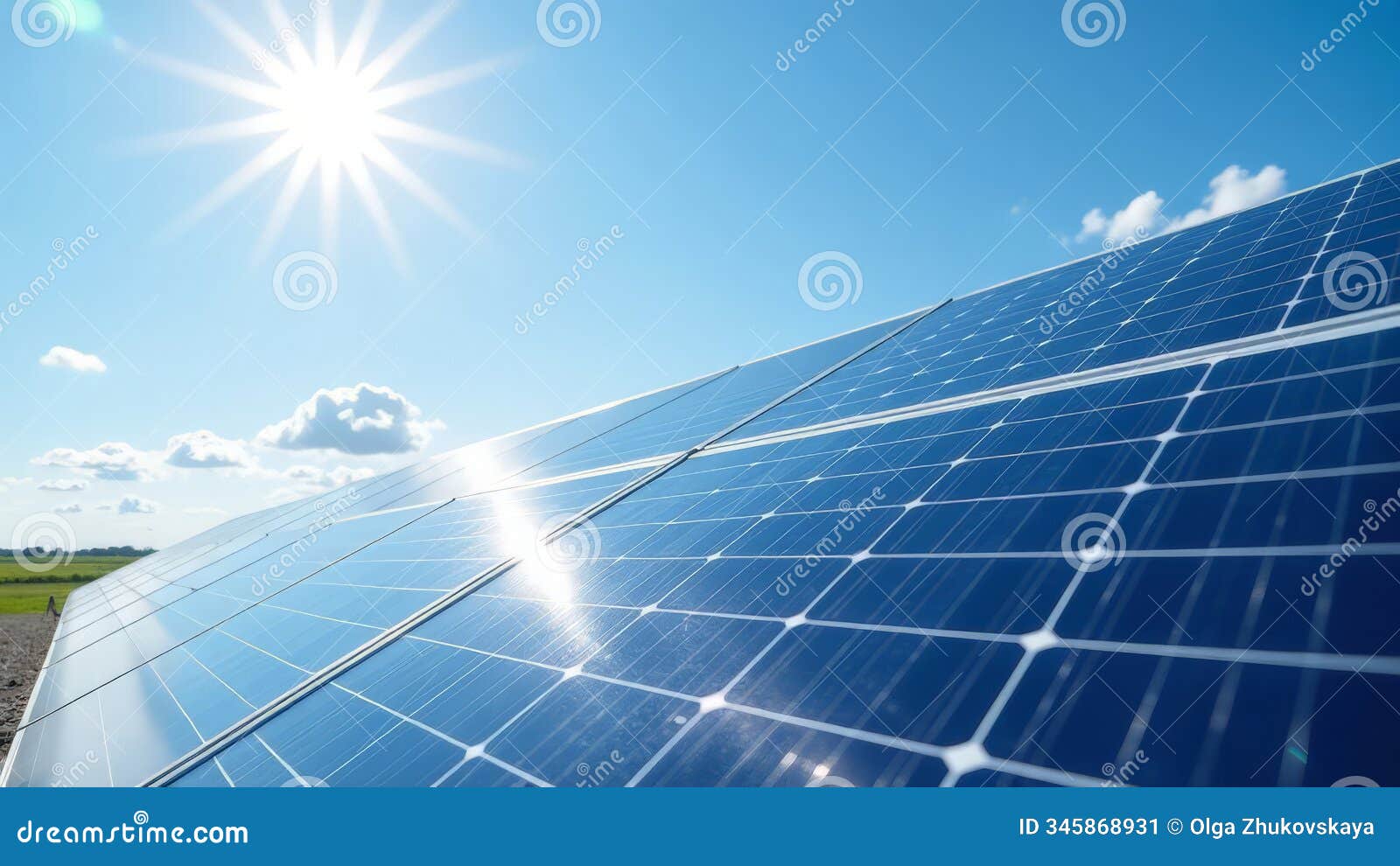 Solar panels with sun rays stock illustration. Illustration of ...