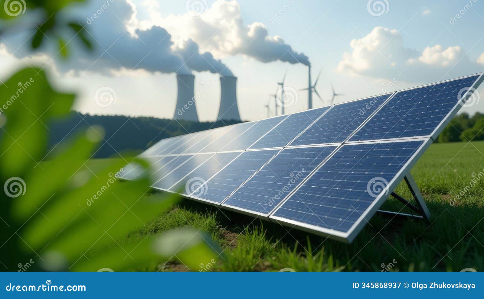Solar panels with sun rays stock illustration. Illustration of ...