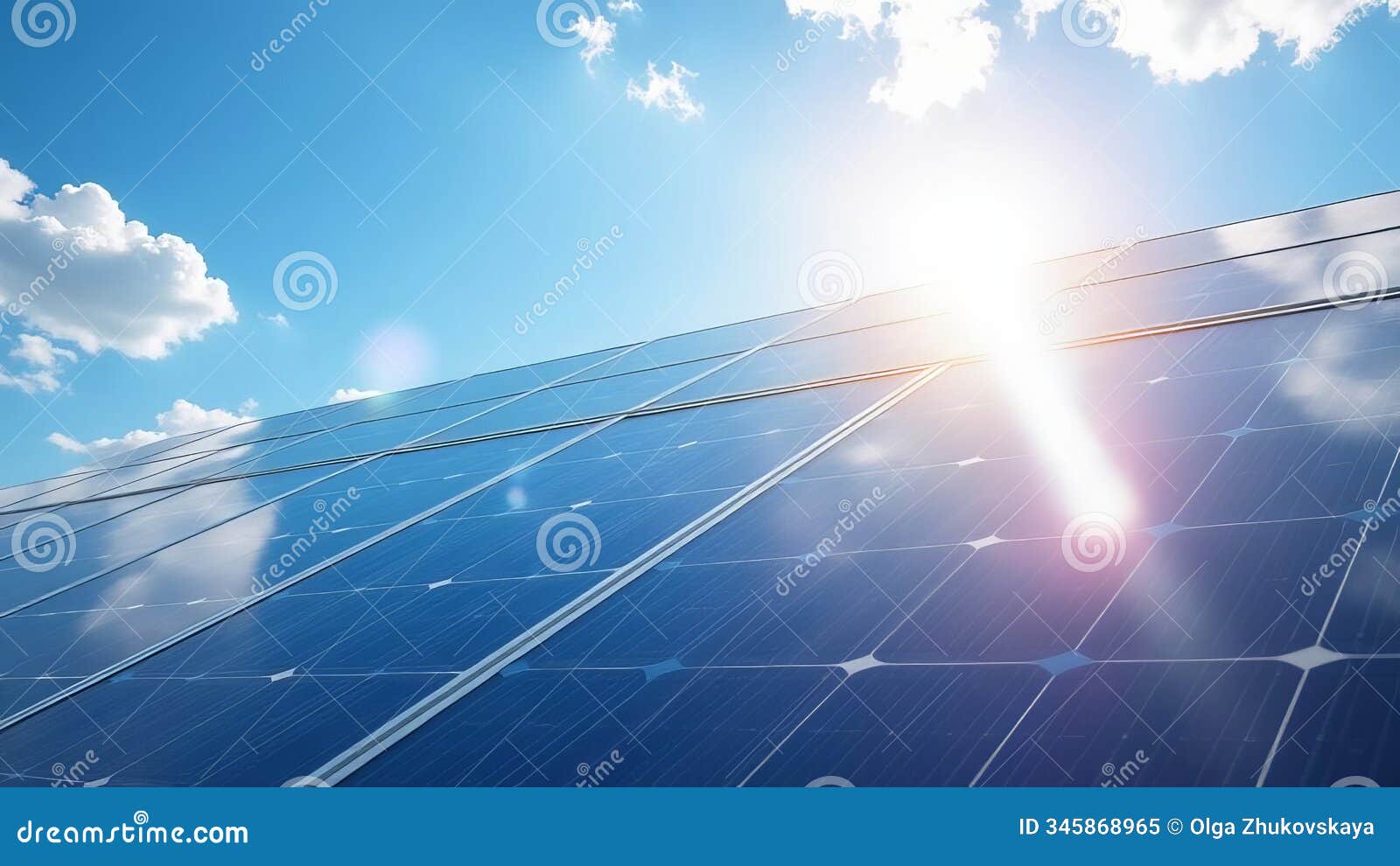 Solar panels with sun rays stock illustration. Illustration of light ...