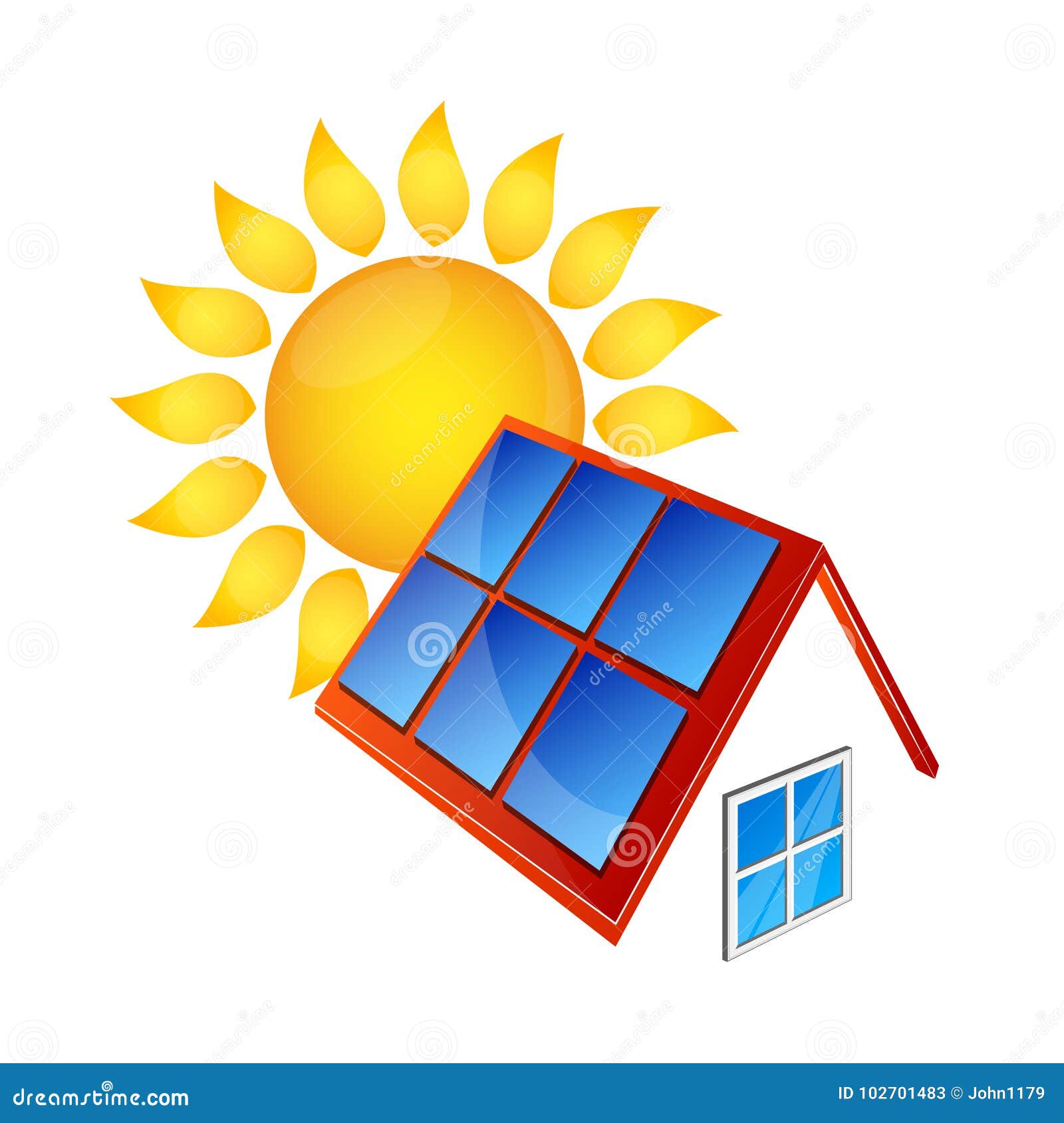 Solar panels and sun stock illustration. Illustration of green - 102701483