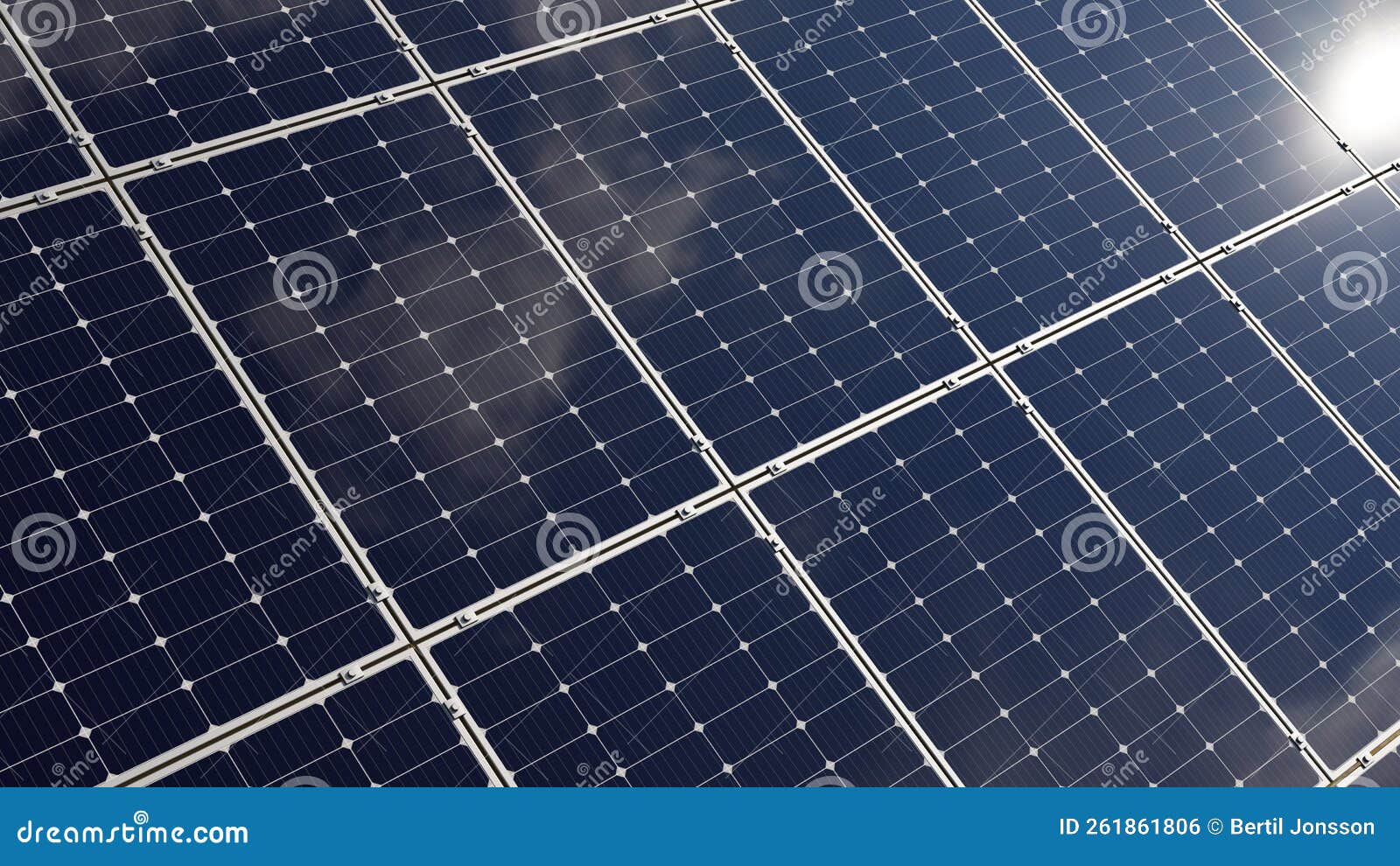 Solar Panels in sunlight stock photo. Image of renewable - 261861806