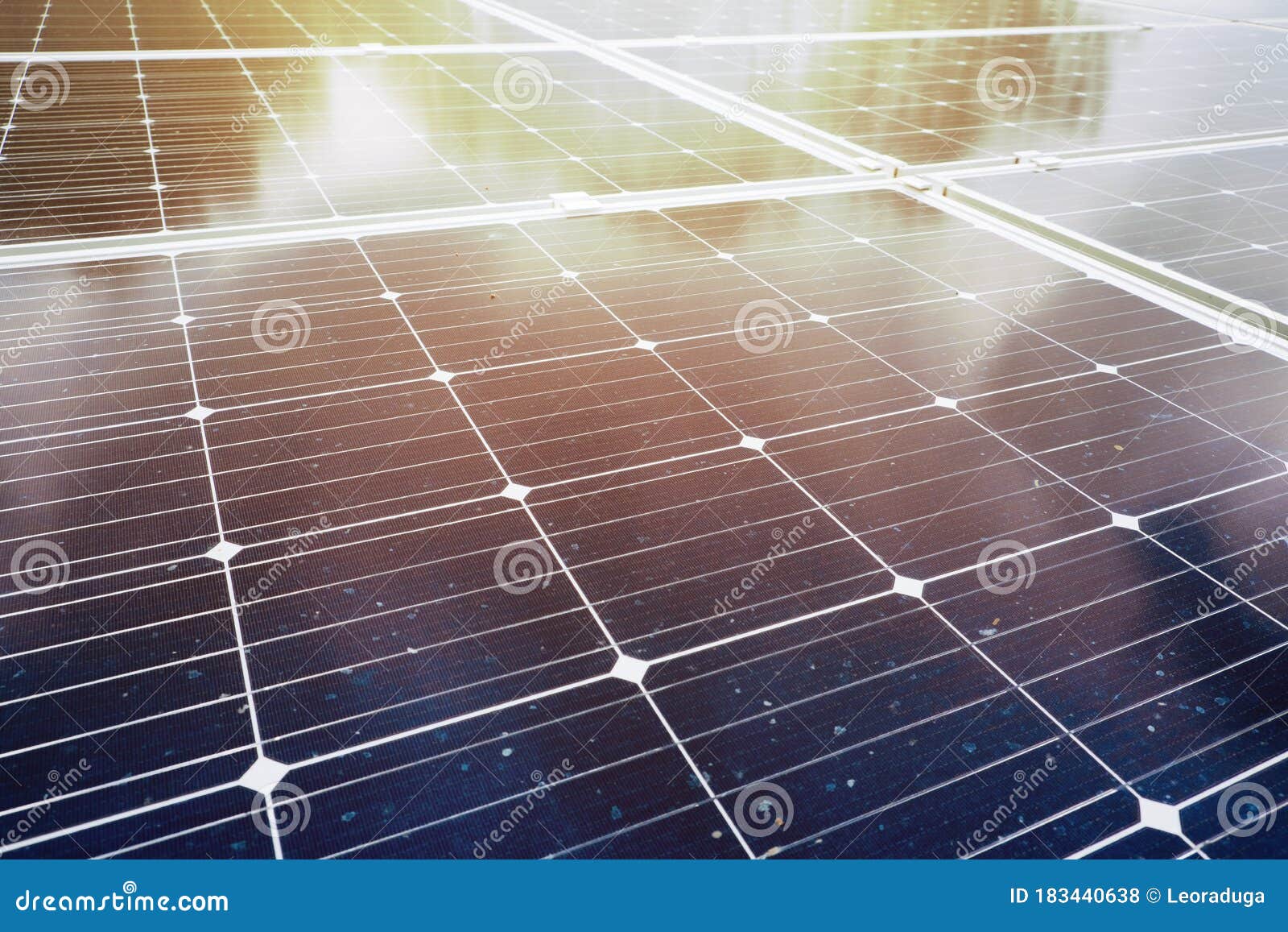 Solar Panels on a Sunny Day. Stock Photo - Image of panels, green ...