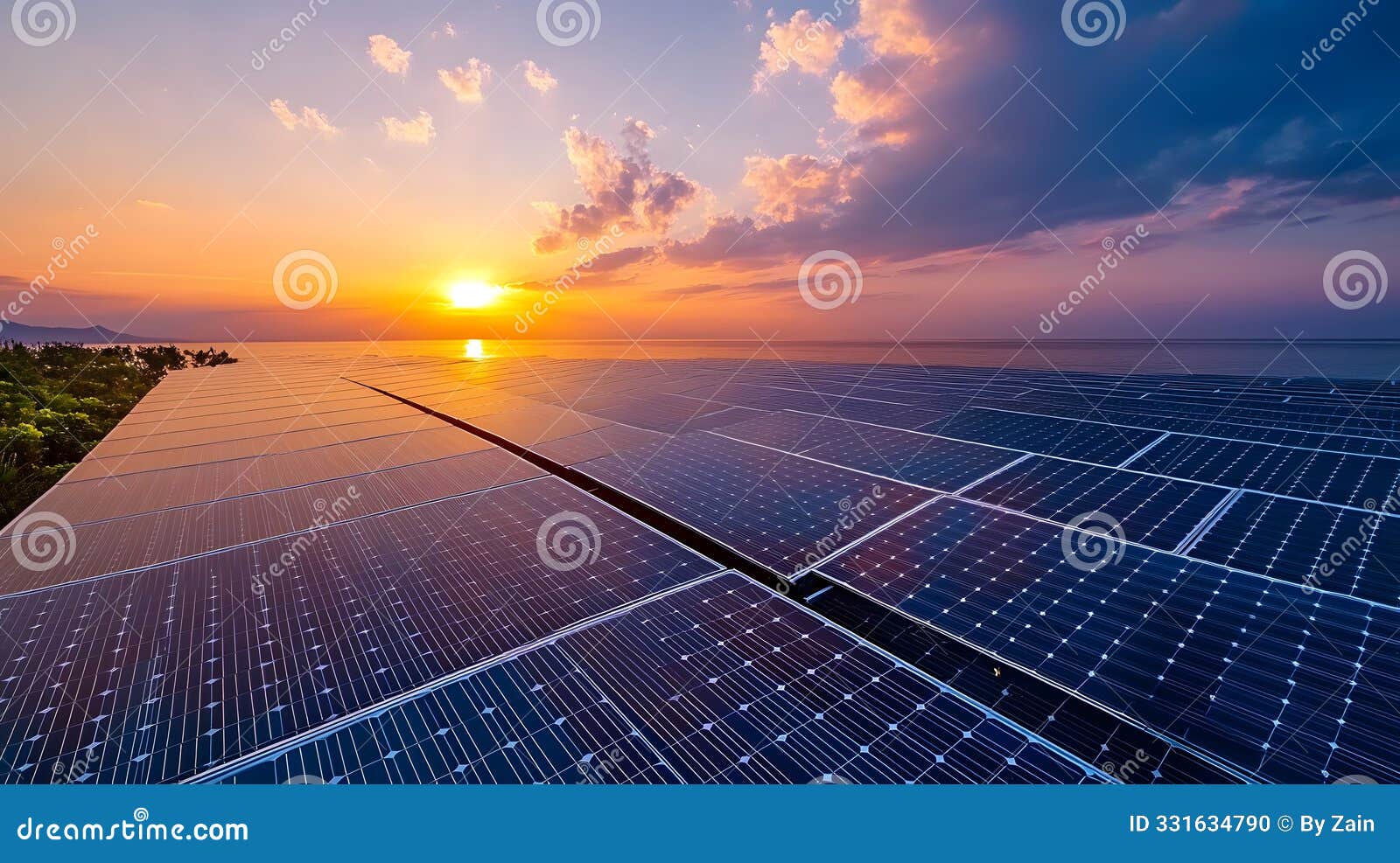 Solar Panels at Sunset Representing Renewable Energy Sustainable ...