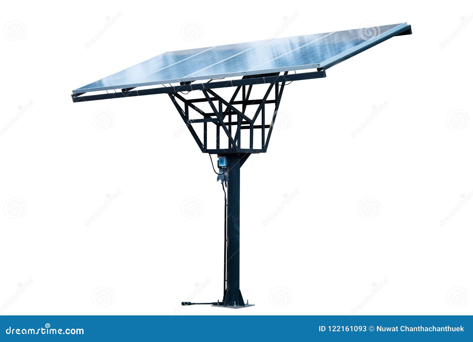 Solar Panels System on the Pole Isolated. Stock Image - Image of ...