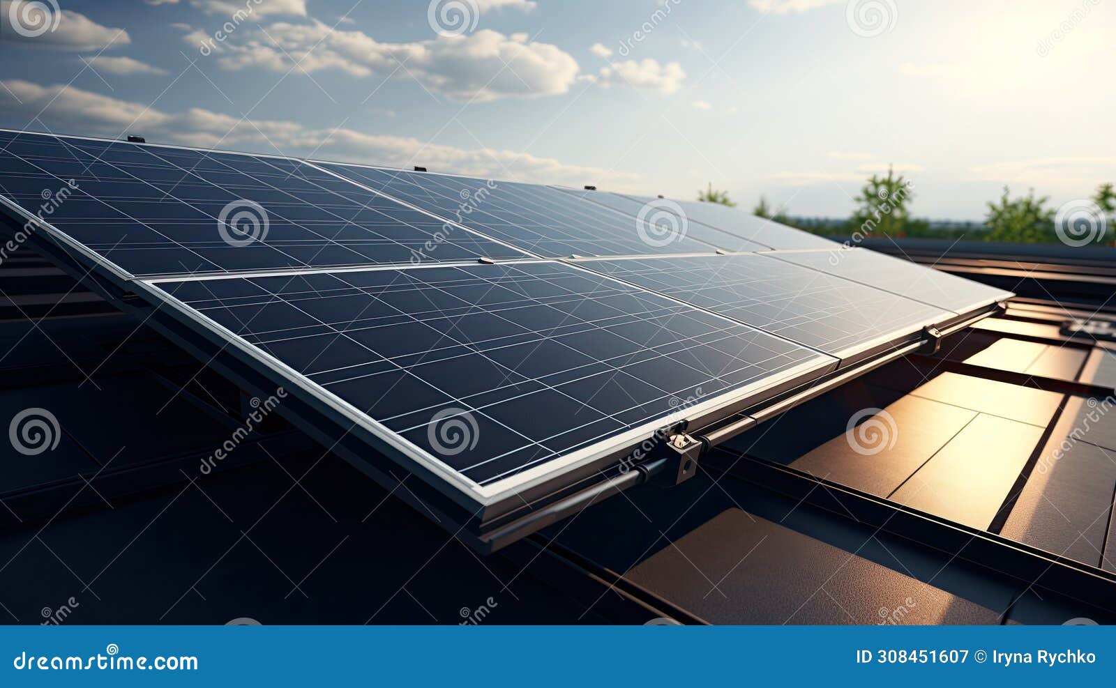 Solar Panels System for Renewable Energy Stock Image - Image of ...